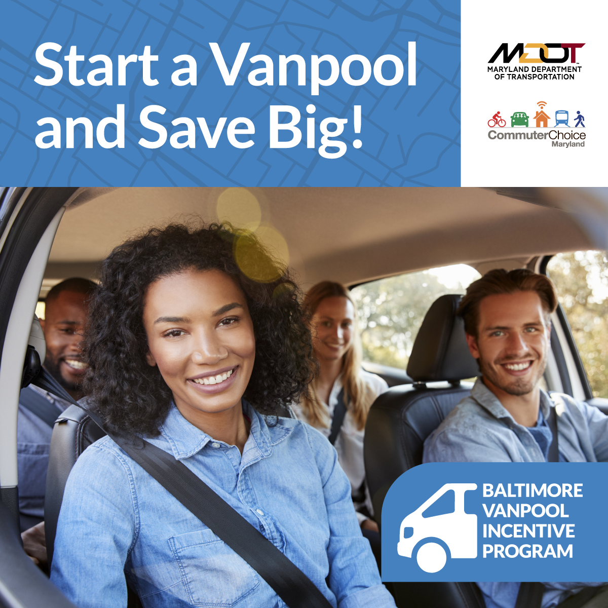 Baltimore Commutes Vanpool Incentive Program | Commuter Connections
